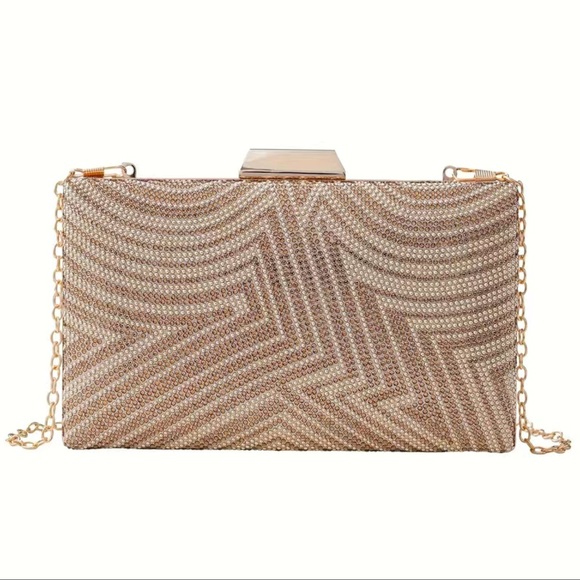 Bags | Glitter Rhinestone Evening Bag Elegant Dinner Clutch Purse ...